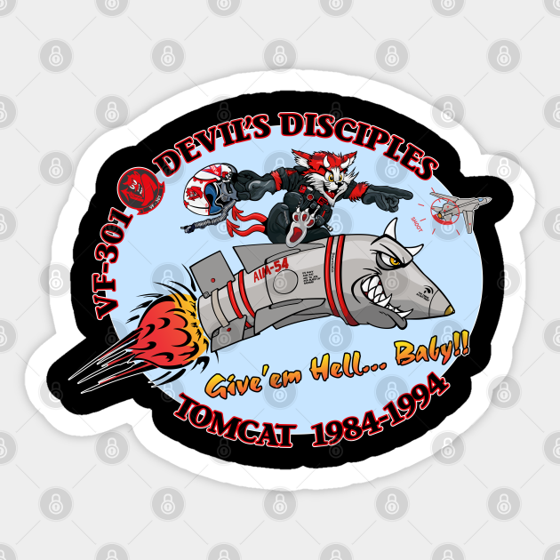 VF-301 Devil's Disciples Nose Art - Vf 301 Devils Disciples Nose Art - Sticker | TeePublic